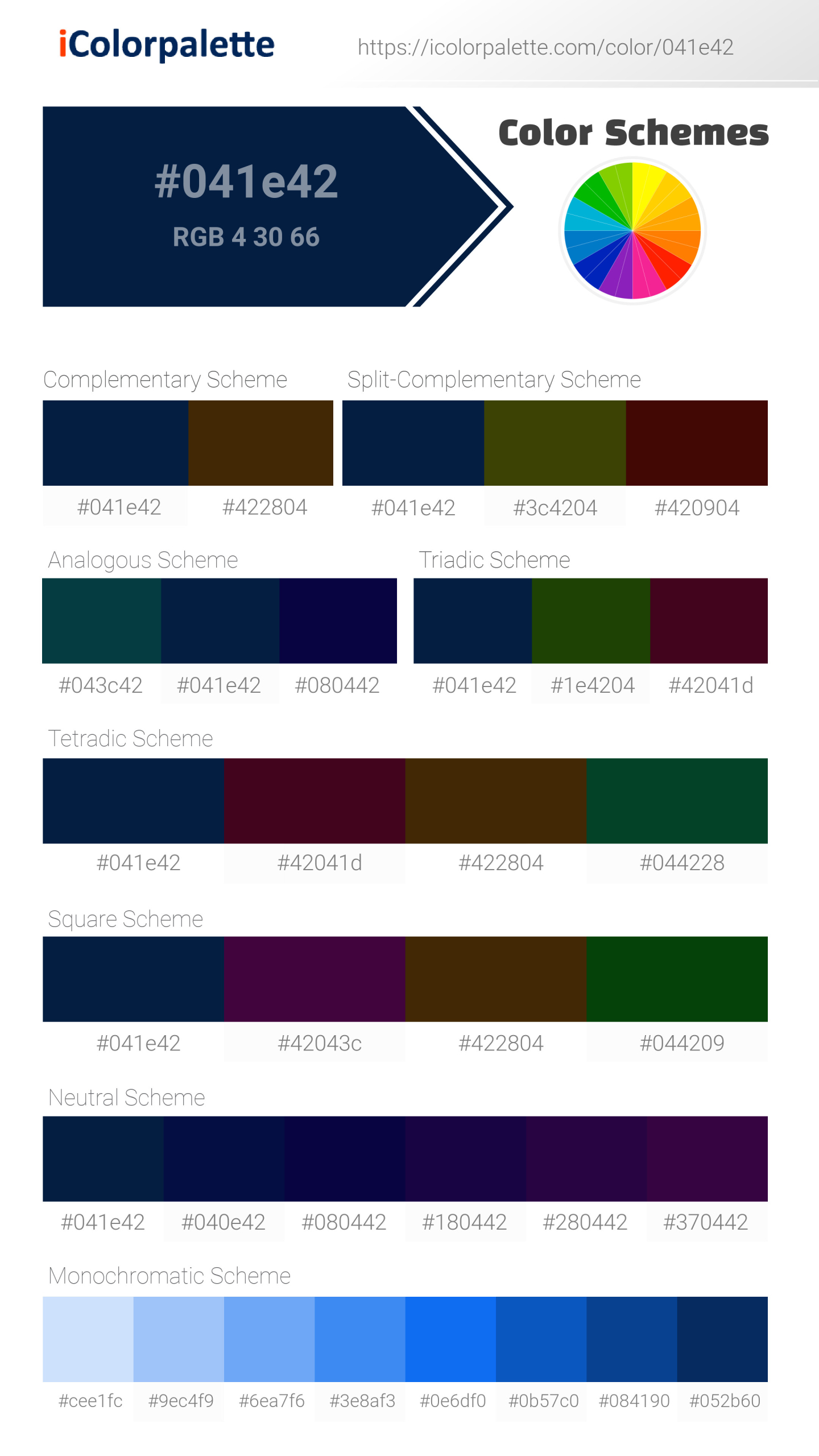 Pantone 282 C Color | Hex color Code #041e42 information | Hsl | Rgb ...