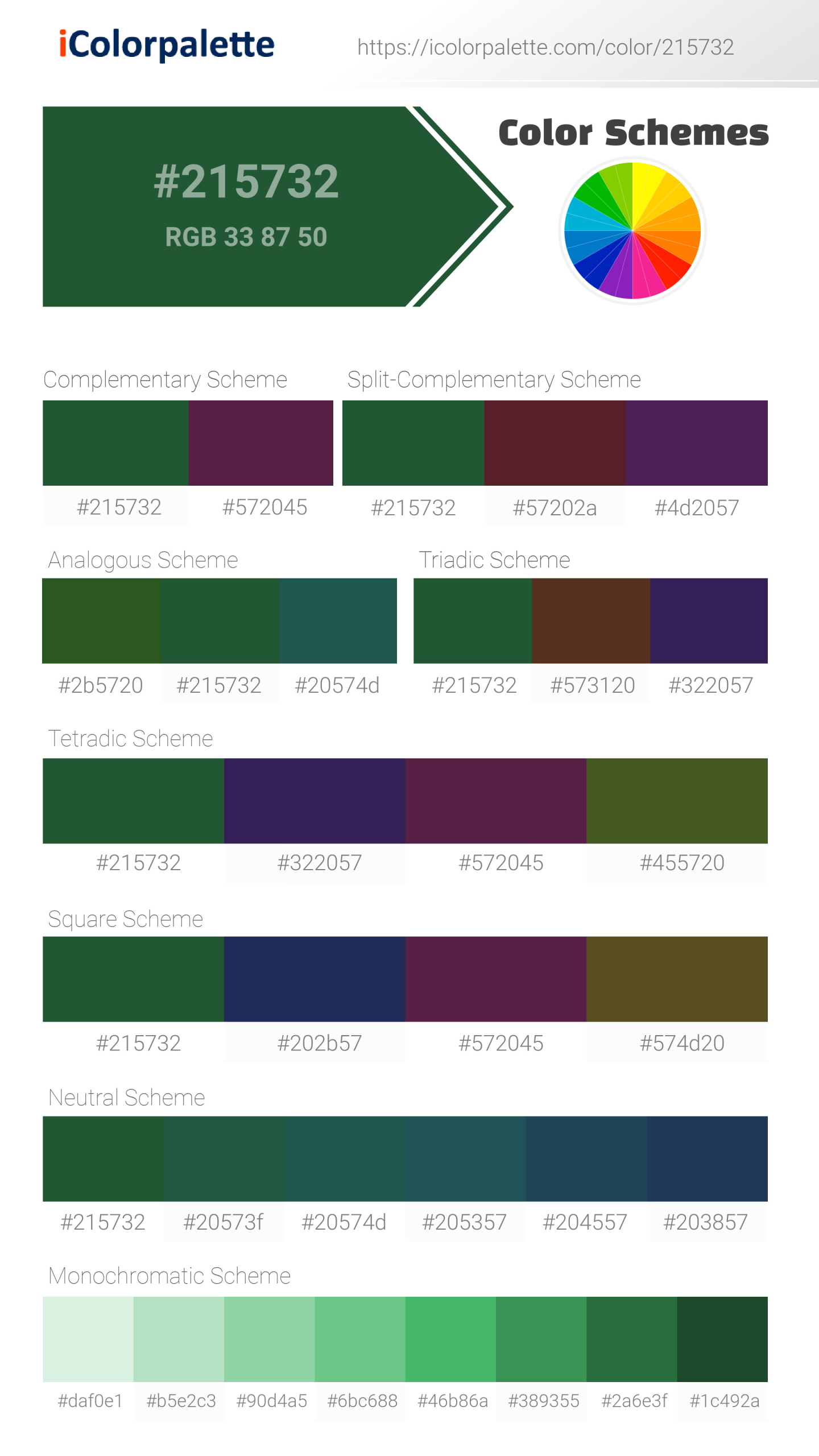 Pantone 357 C Color | Hex color Code #215732 information | Hsl | Rgb ...