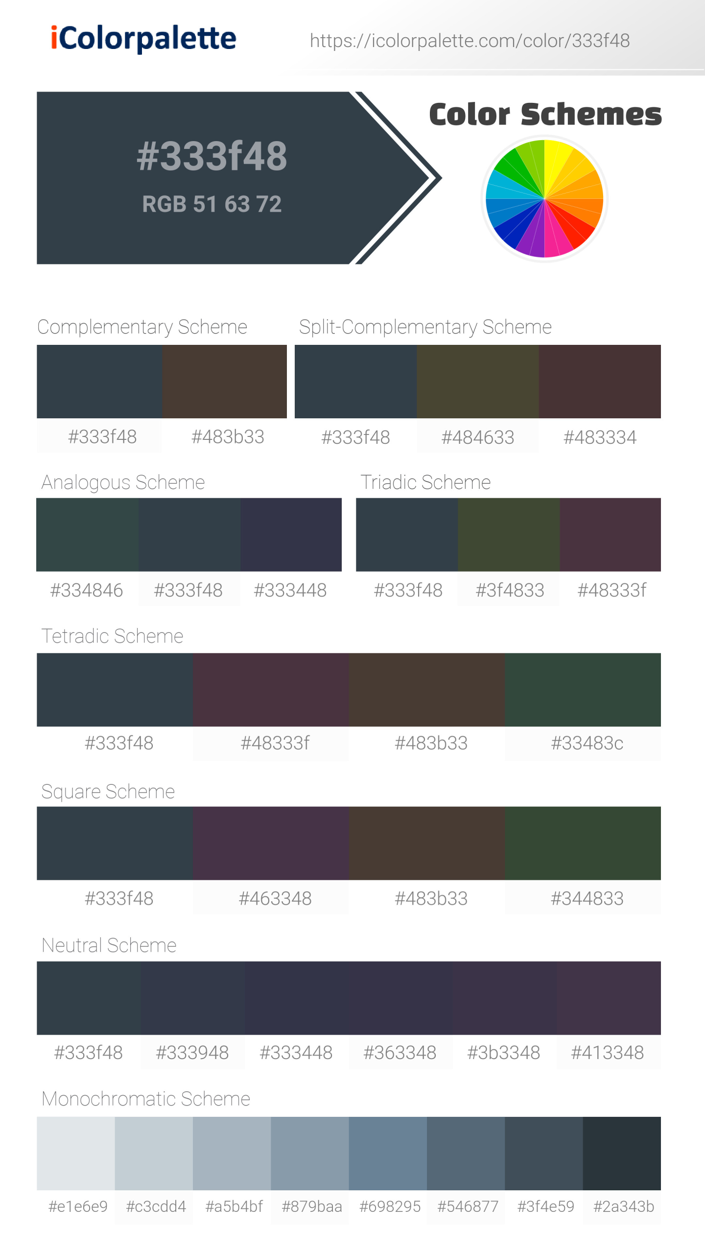 Pantone 432 C Color | Hex color Code #333f48 information | Hsl | Rgb ...