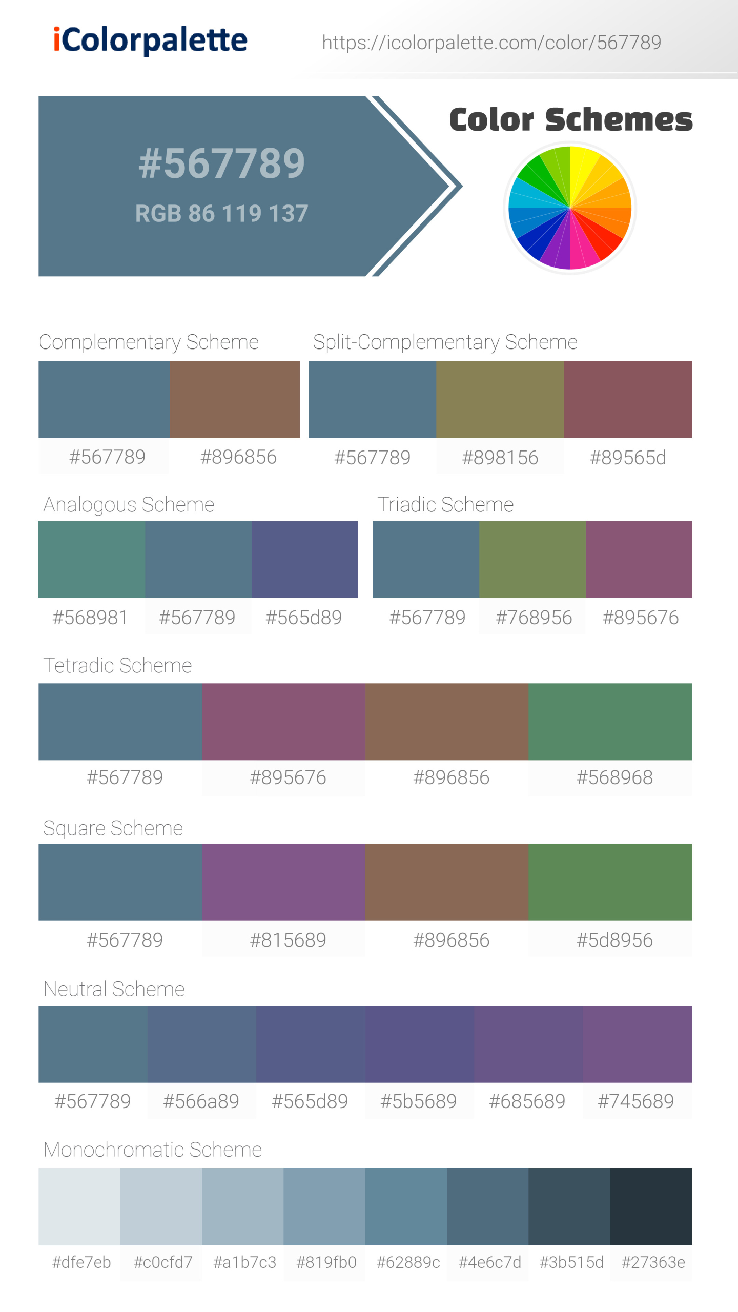 Pantone 18-4320 Tpg Aegean Blue Color | Hex color Code #567789 ...