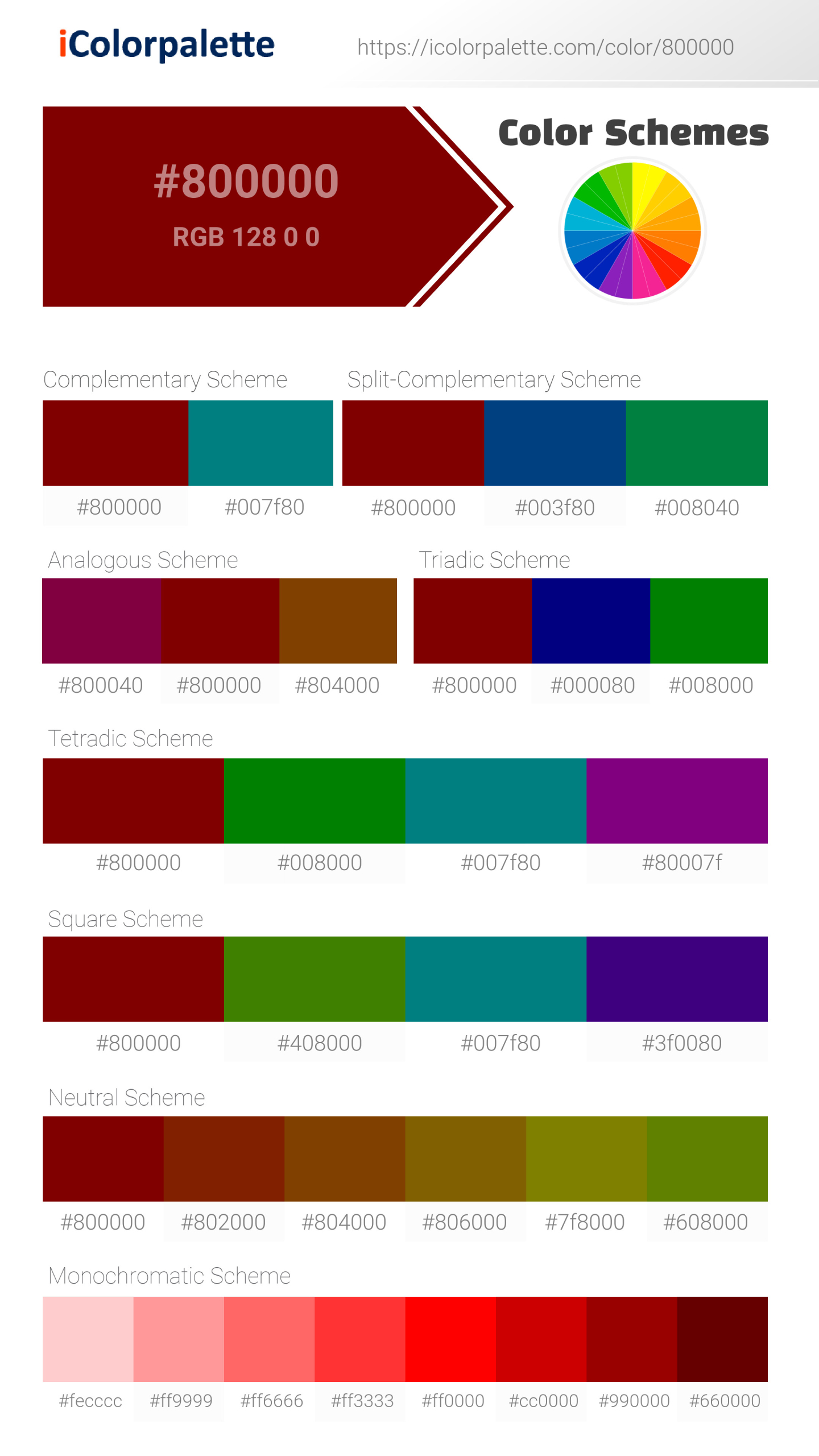 Maroon Color | 800000 information | Hsl | Rgb | Pantone