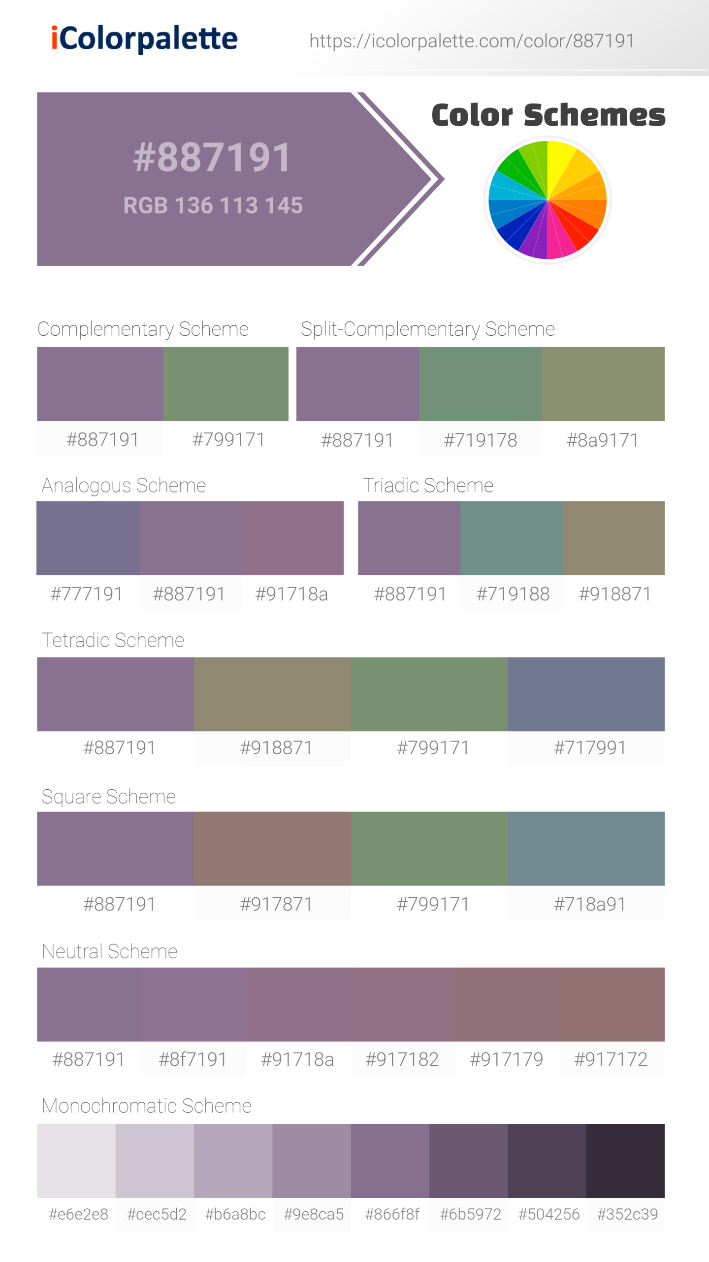 Greyish Purple information | Hsl | Rgb | Pantone