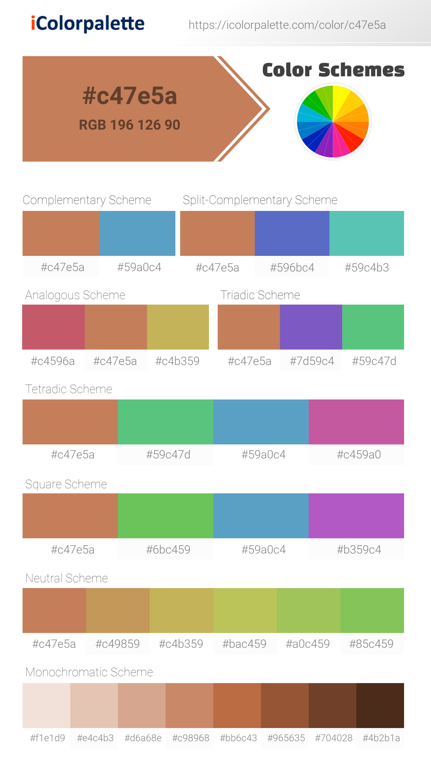 Pantone 16-1325 Tcx Copper Color | Hex color Code #c47e5a information ...
