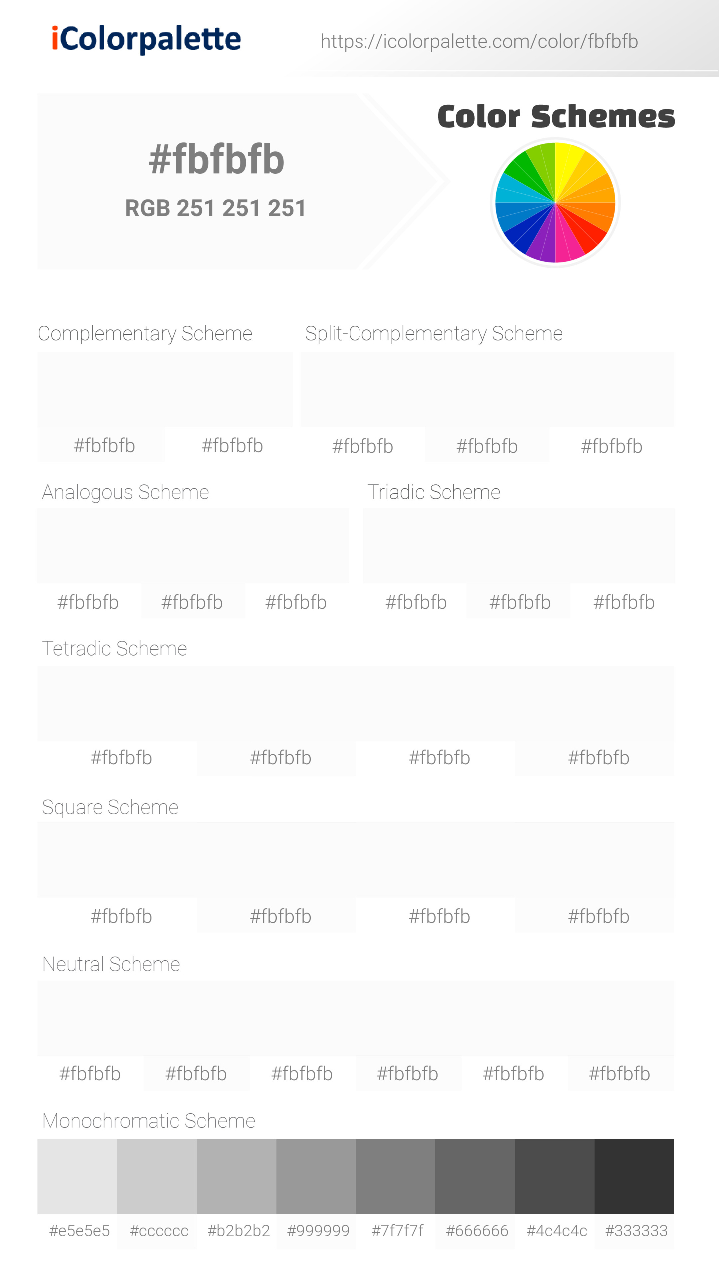 Whiteout Color | fbfbfb information | Hsl | Rgb | Pantone