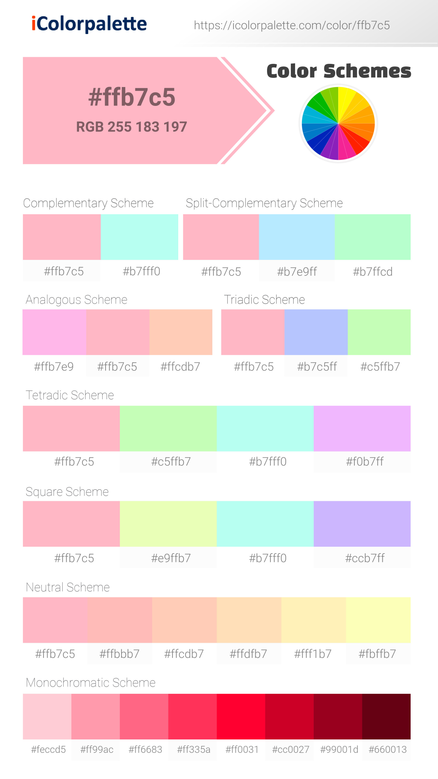 Cherry Blossom Pink Color | ffb7c5 information | Hsl | Rgb | Pantone