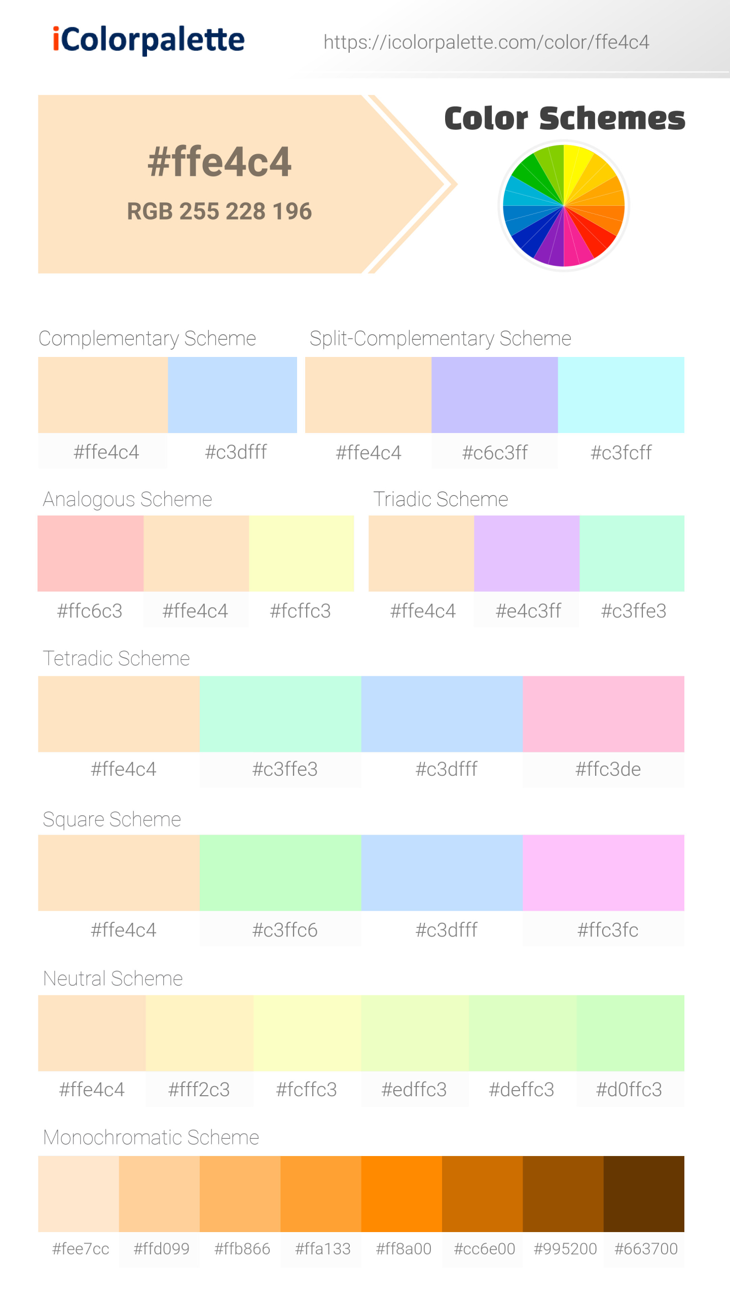 Bisque Color | ffe4c4 information | Hsl | Rgb | Pantone