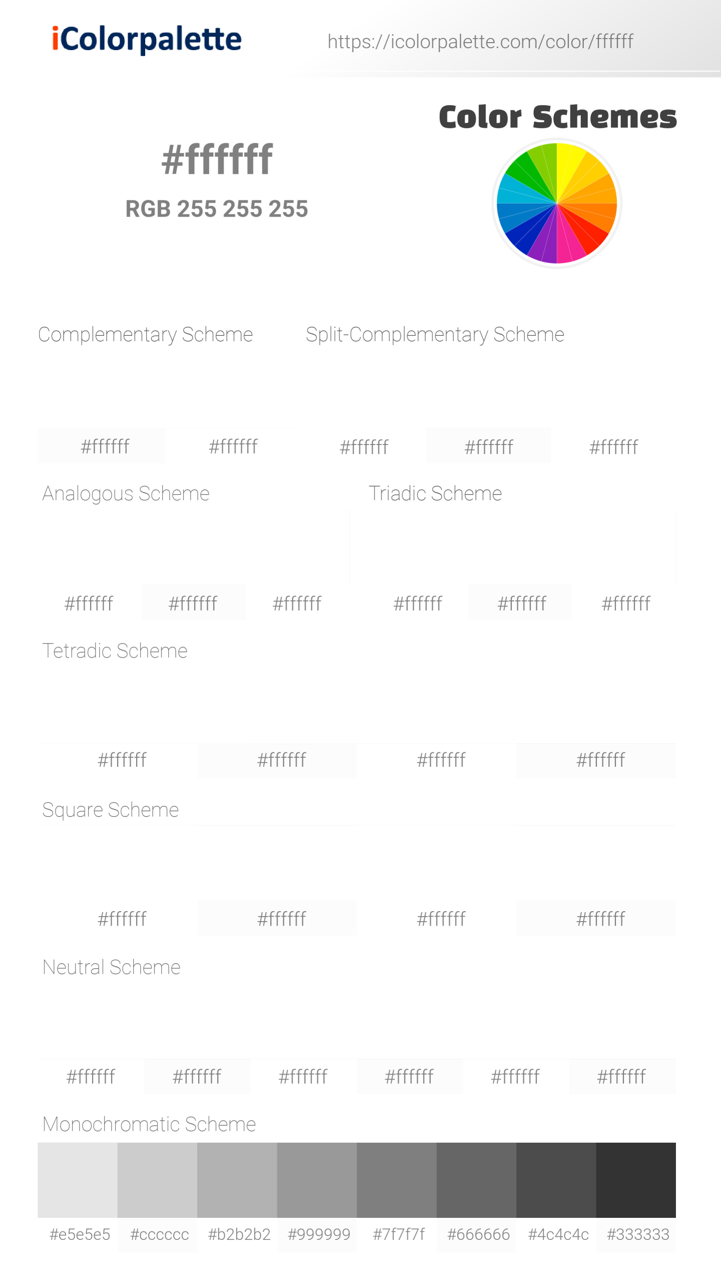 White Color | ffffff information | Hsl | Rgb | Pantone