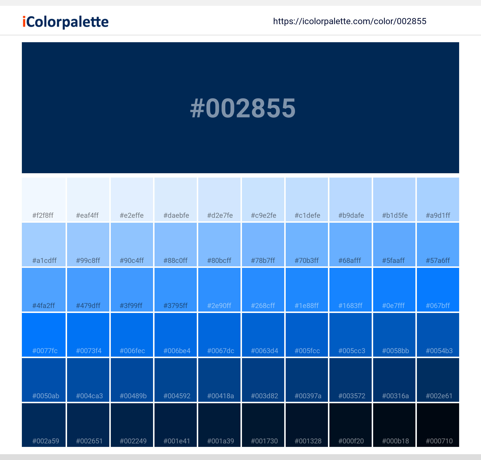 Pantone 295 C Color | Hex color Code #002855 information | Hsl | Rgb ...