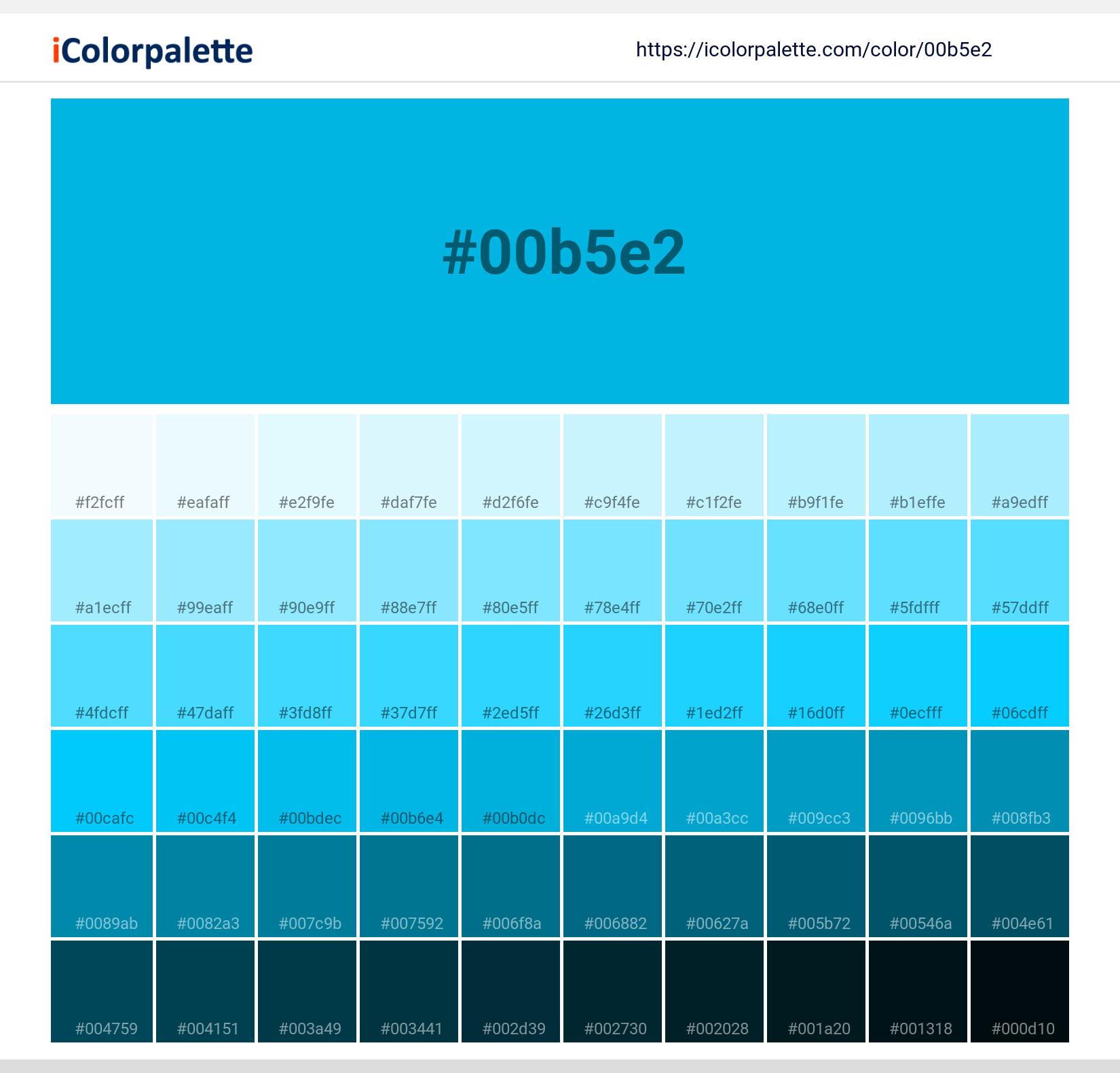 Pantone 306 C Color | Hex color Code #00b5e2 information | Hsl | Rgb ...