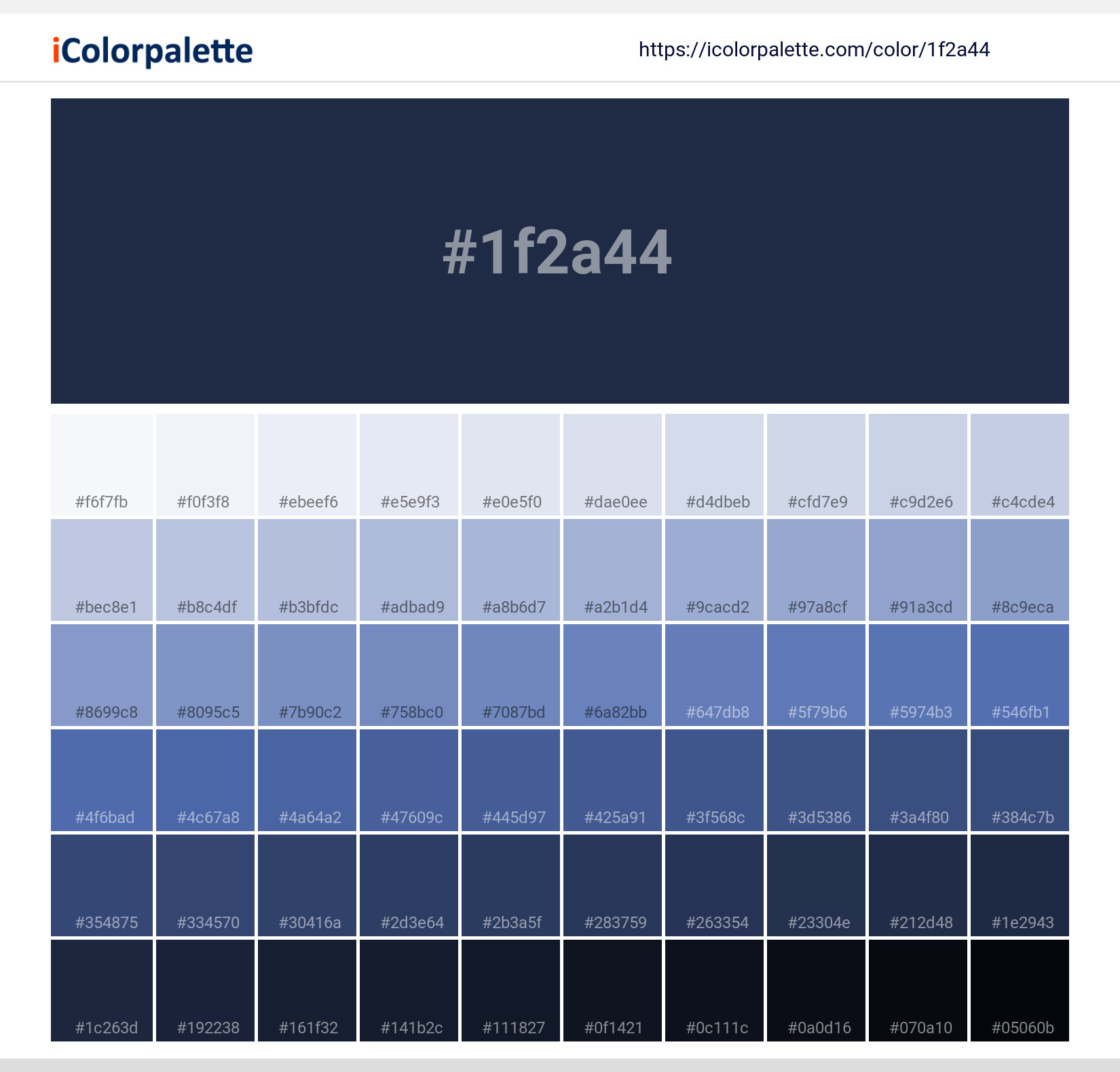 Pantone 533 C Color | Hex color Code #1f2a44 information | Hsl | Rgb ...