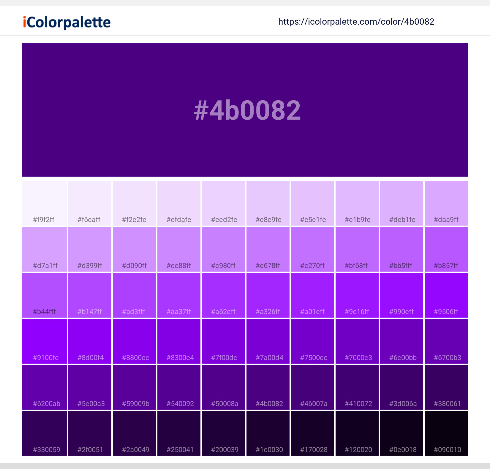 Indigo Color | 4b0082 information | Hsl | Rgb | Pantone