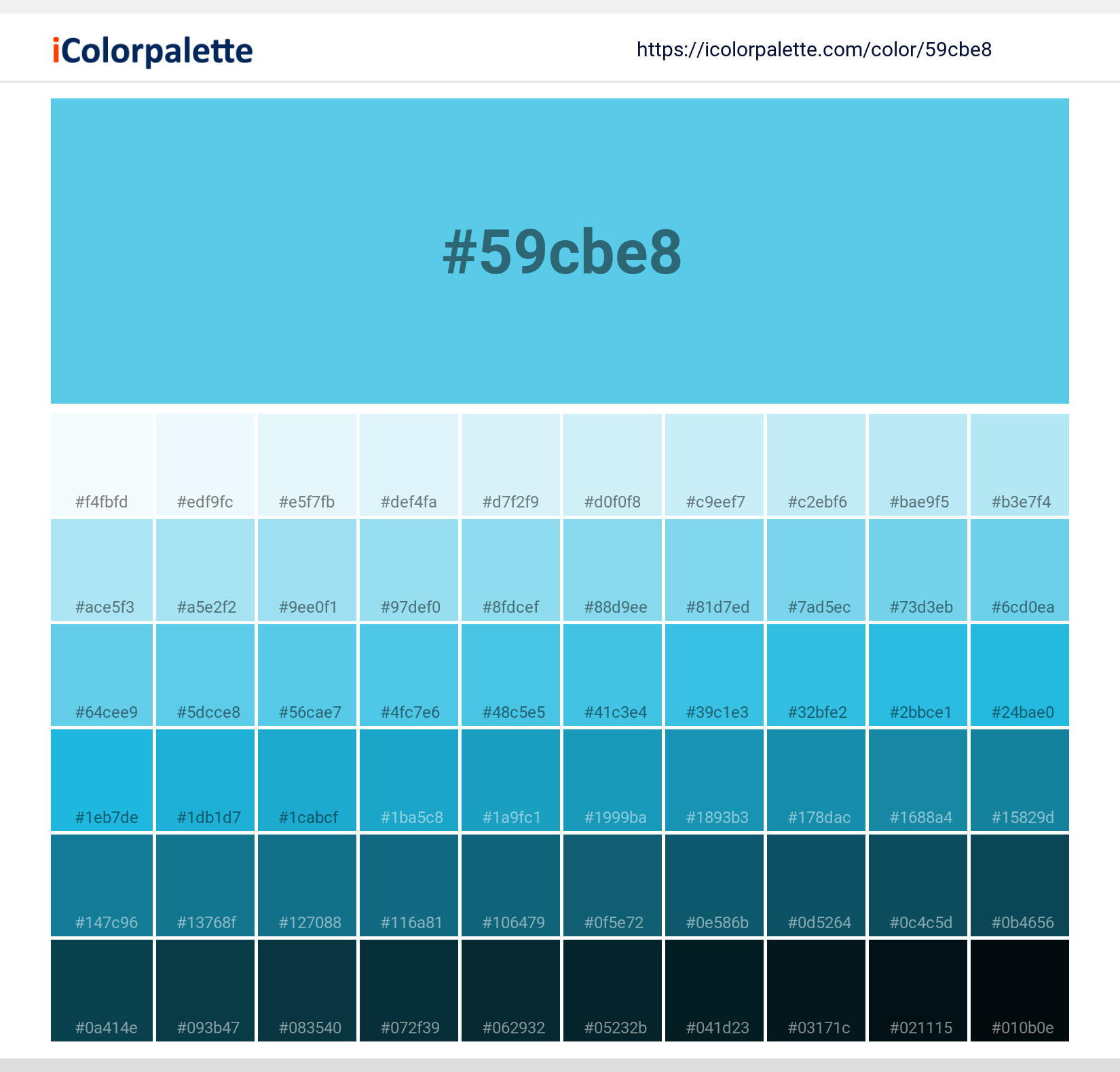 Pantone 305 C Color | Hex color Code #59cbe8 information | Hsl | Rgb ...