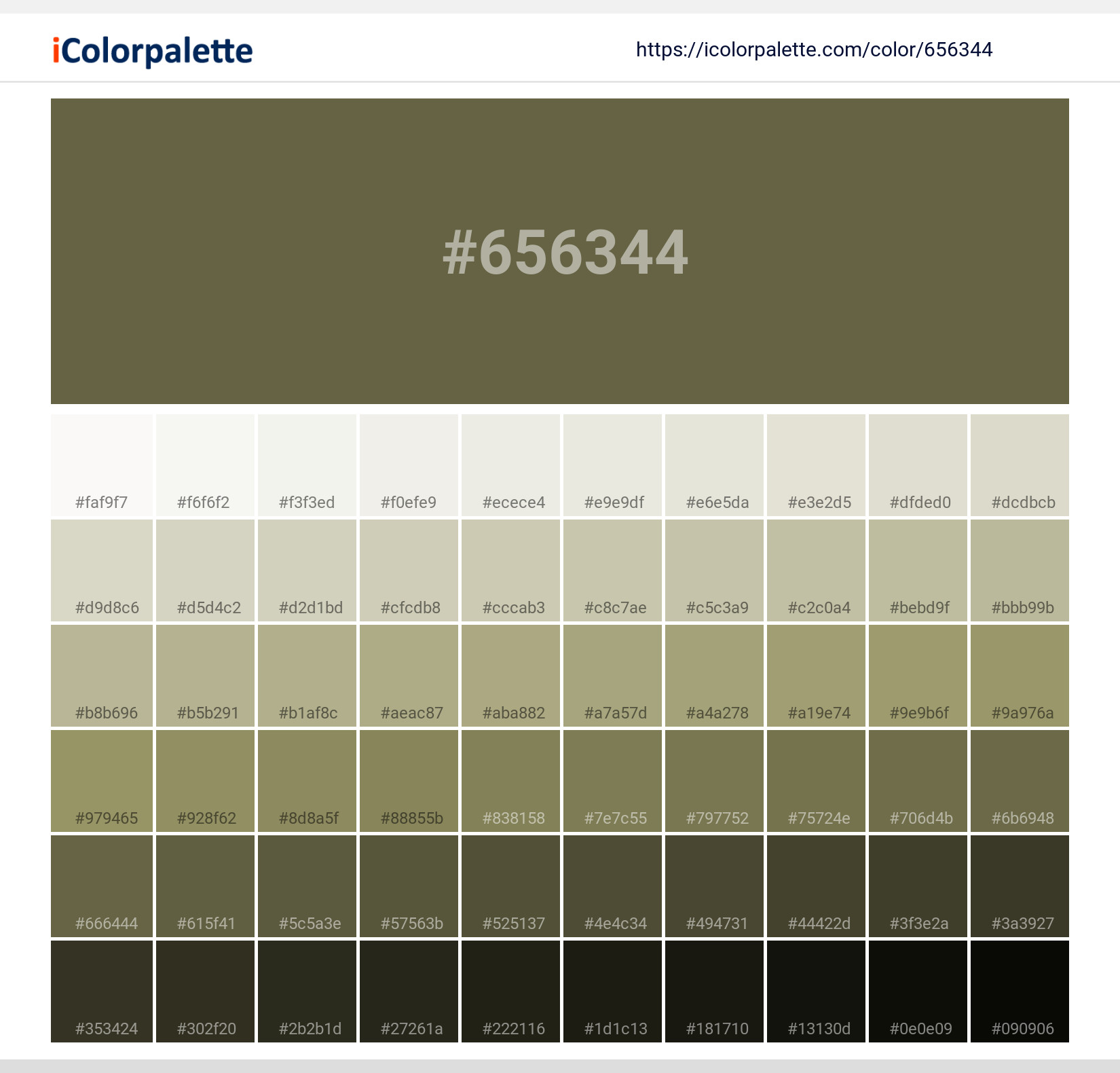 Pantone 18-0426 Tcx Capulet Olive Color | Hex color Code #656344 ...