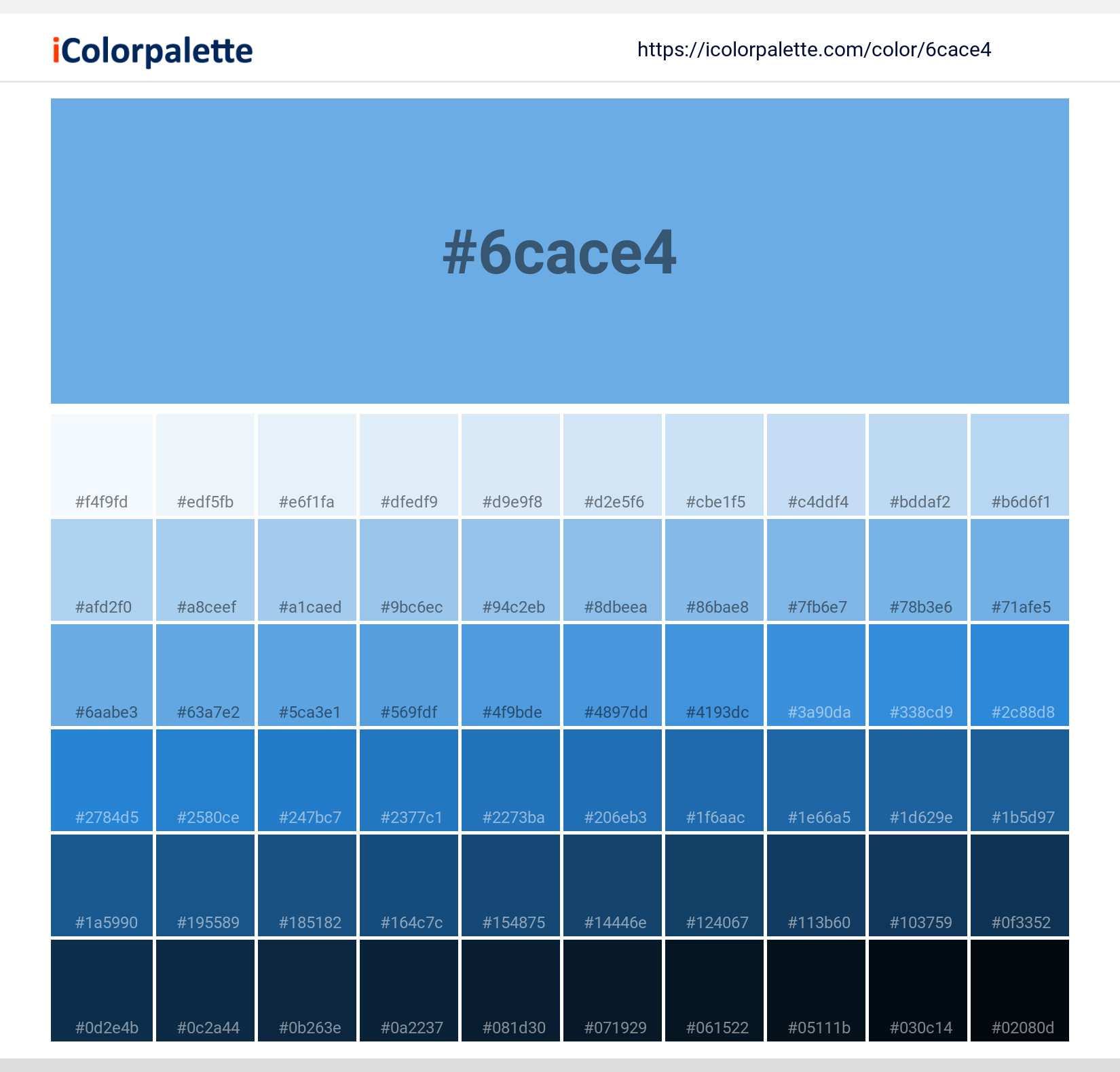 Pantone 284 C Color | Hex color Code #6cace4 information | Hsl | Rgb ...