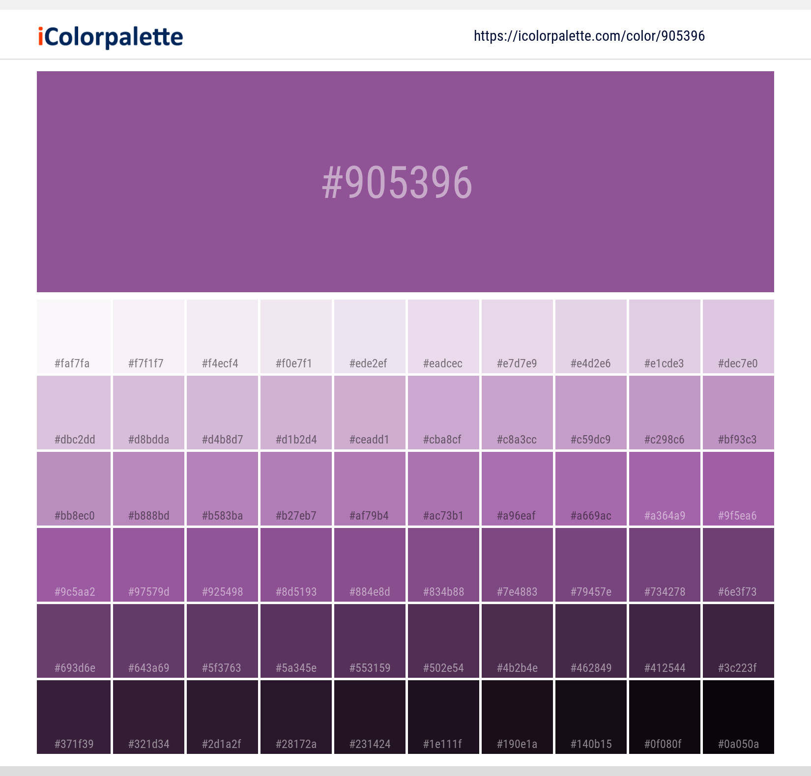 Hex Color #905396 | Printing Match PANTONE 10212 C | Color conversion ...