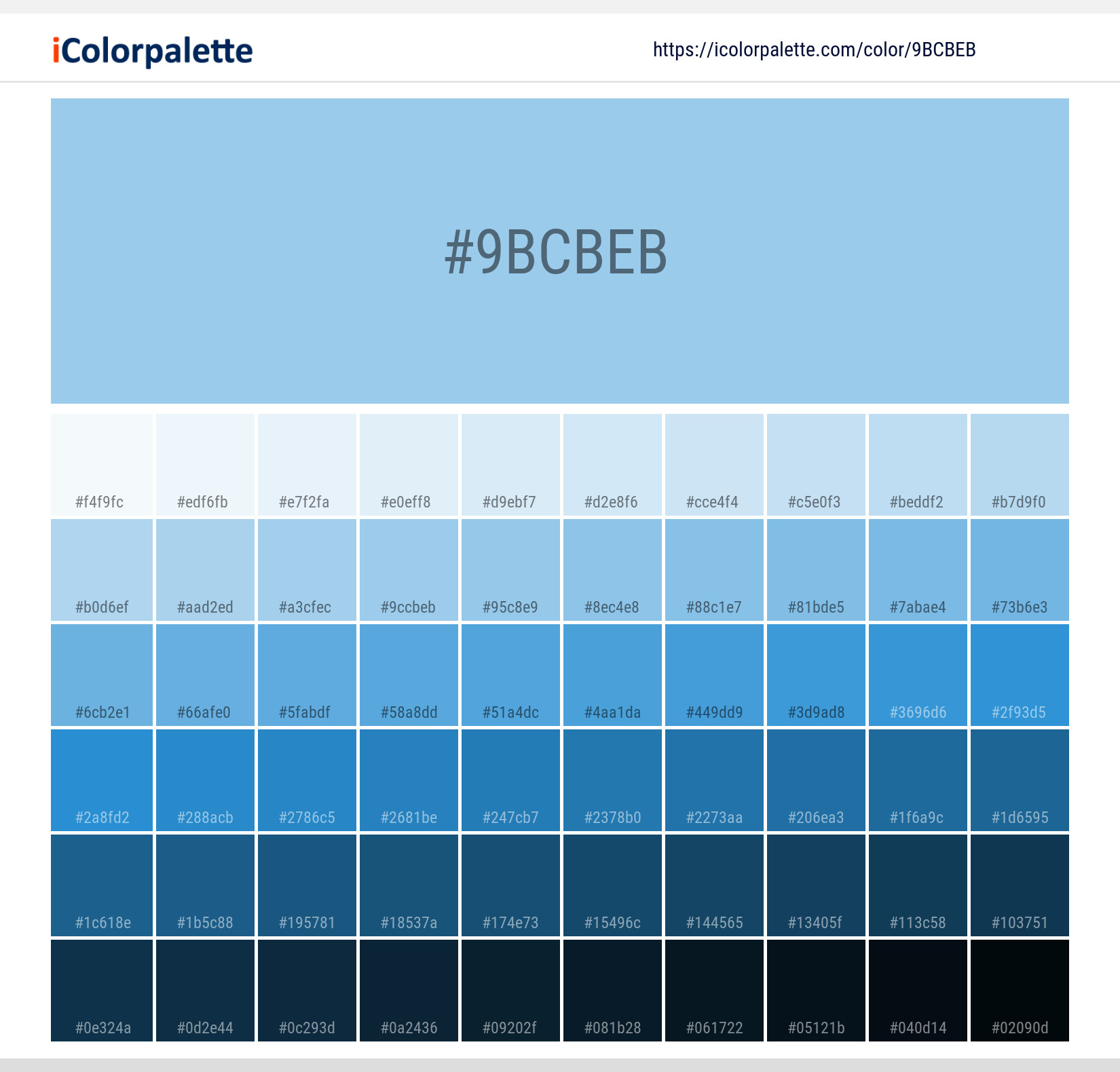 Pantone 291 C Color | Hex color Code #9BCBEB information | Hsl | Rgb ...