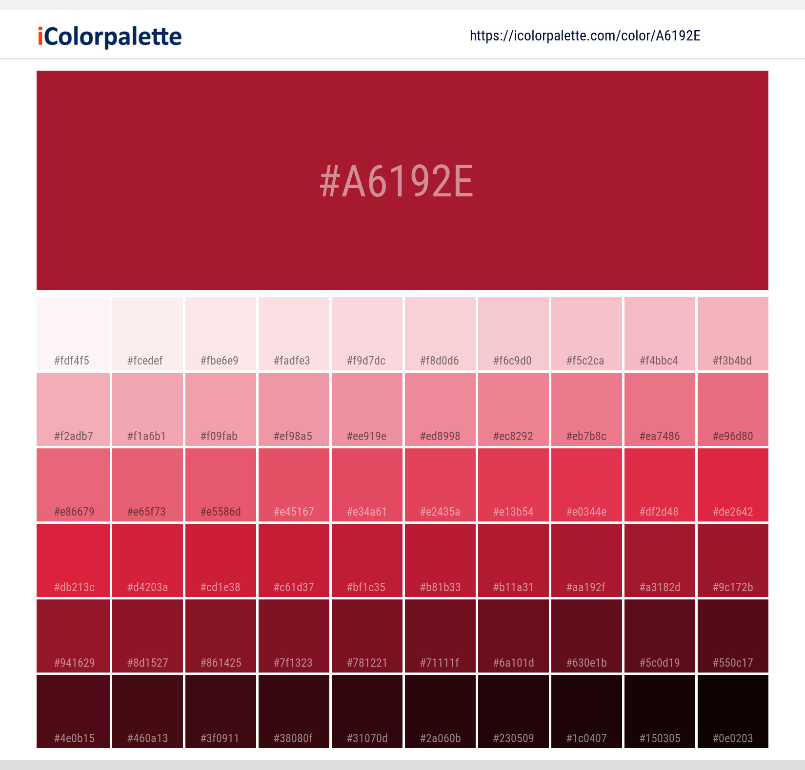 Pantone 187 C Color | Hex color Code #a6192e information | Hsl | Rgb ...