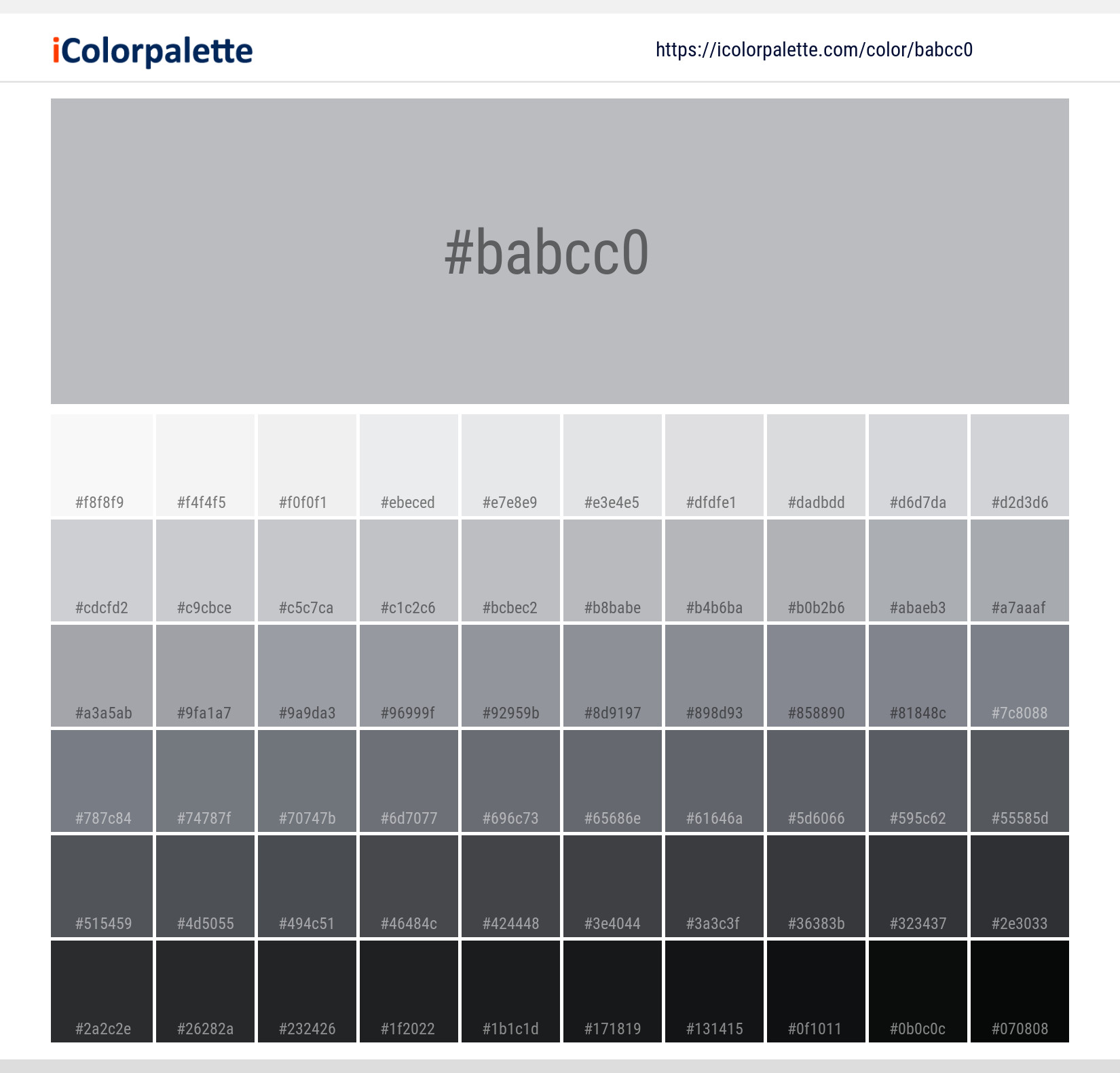 Pantone 14-4105 Tcx Micro Chip Color | Hex color Code #babcc0 ...