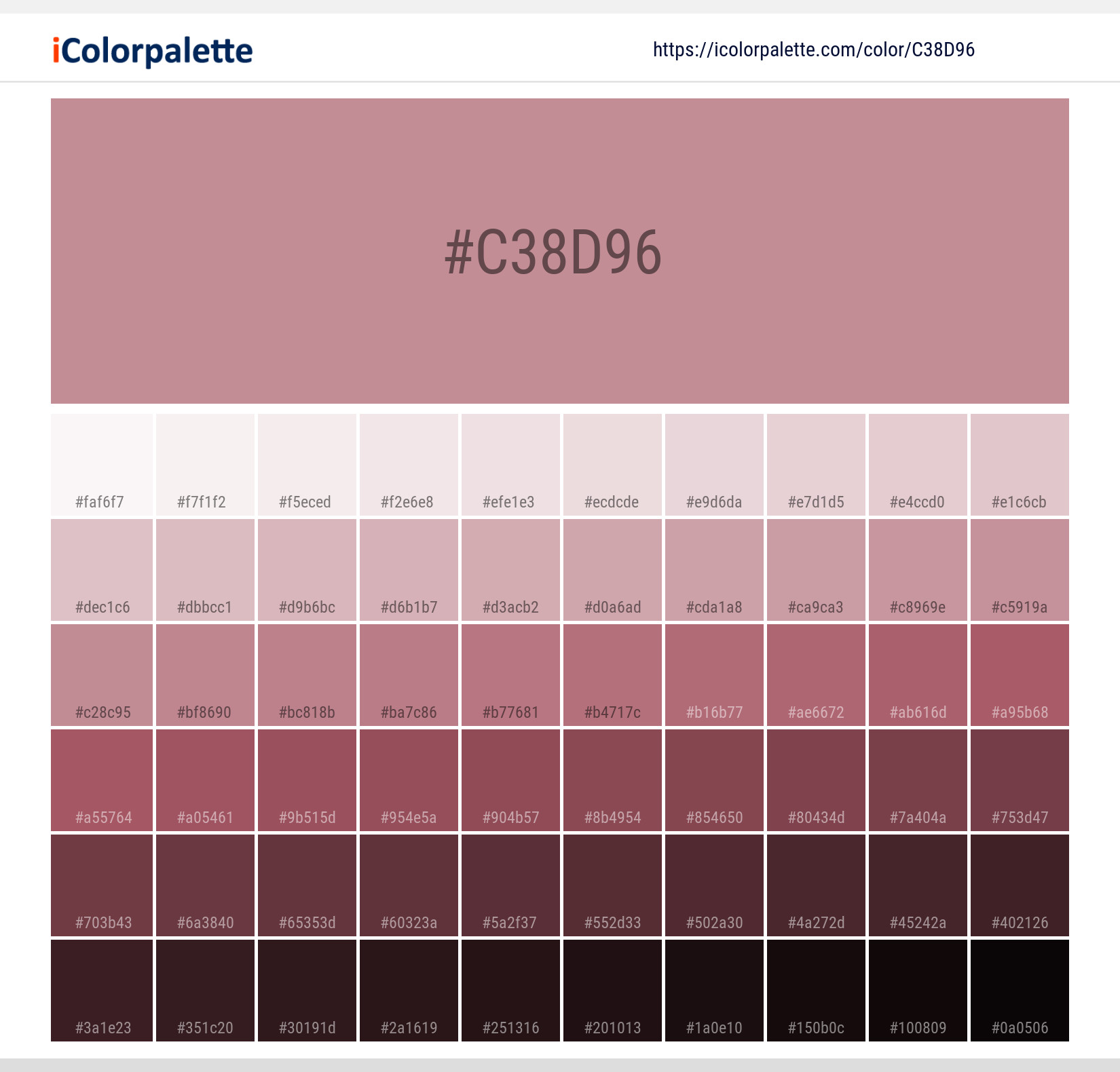 Pantone 694 U Color | Hex color Code #c38d96 information | Hsl | Rgb ...