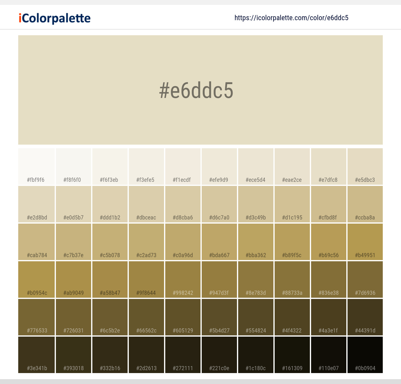 Hex Color #e6ddc5 information | Hsl | Rgb | Pantone