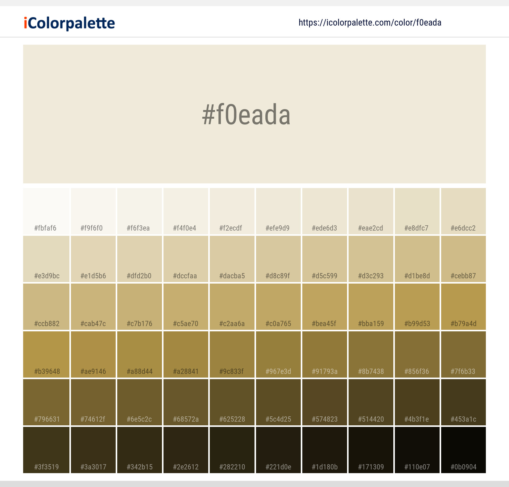 Pantone 11-0104 Tcx Vanilla Ice Color | Hex color Code #f0eada ...