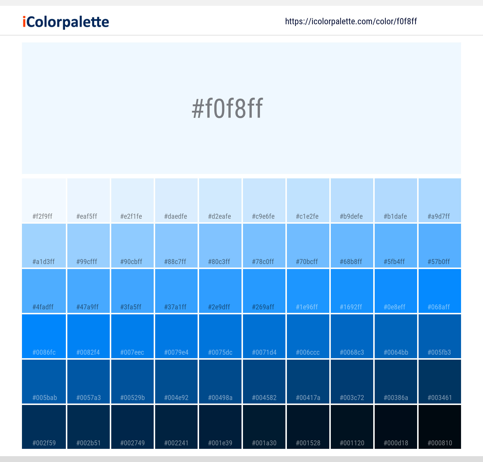 Alice Blue Color | f0f8ff information | Hsl | Rgb | Pantone