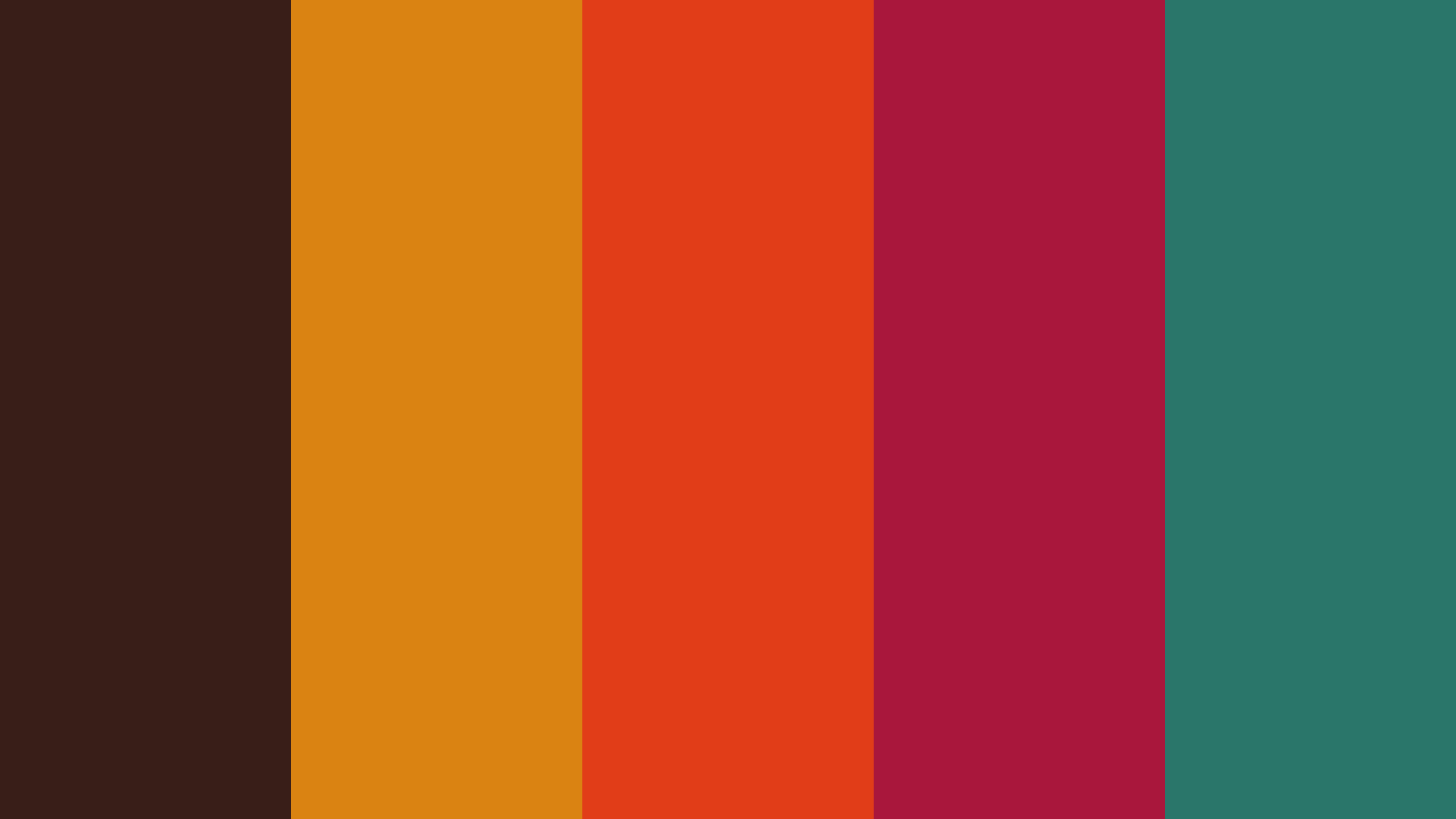 Tamarind – Golden Bell – Cinnabar – Cardinal – Paradiso Color scheme ...